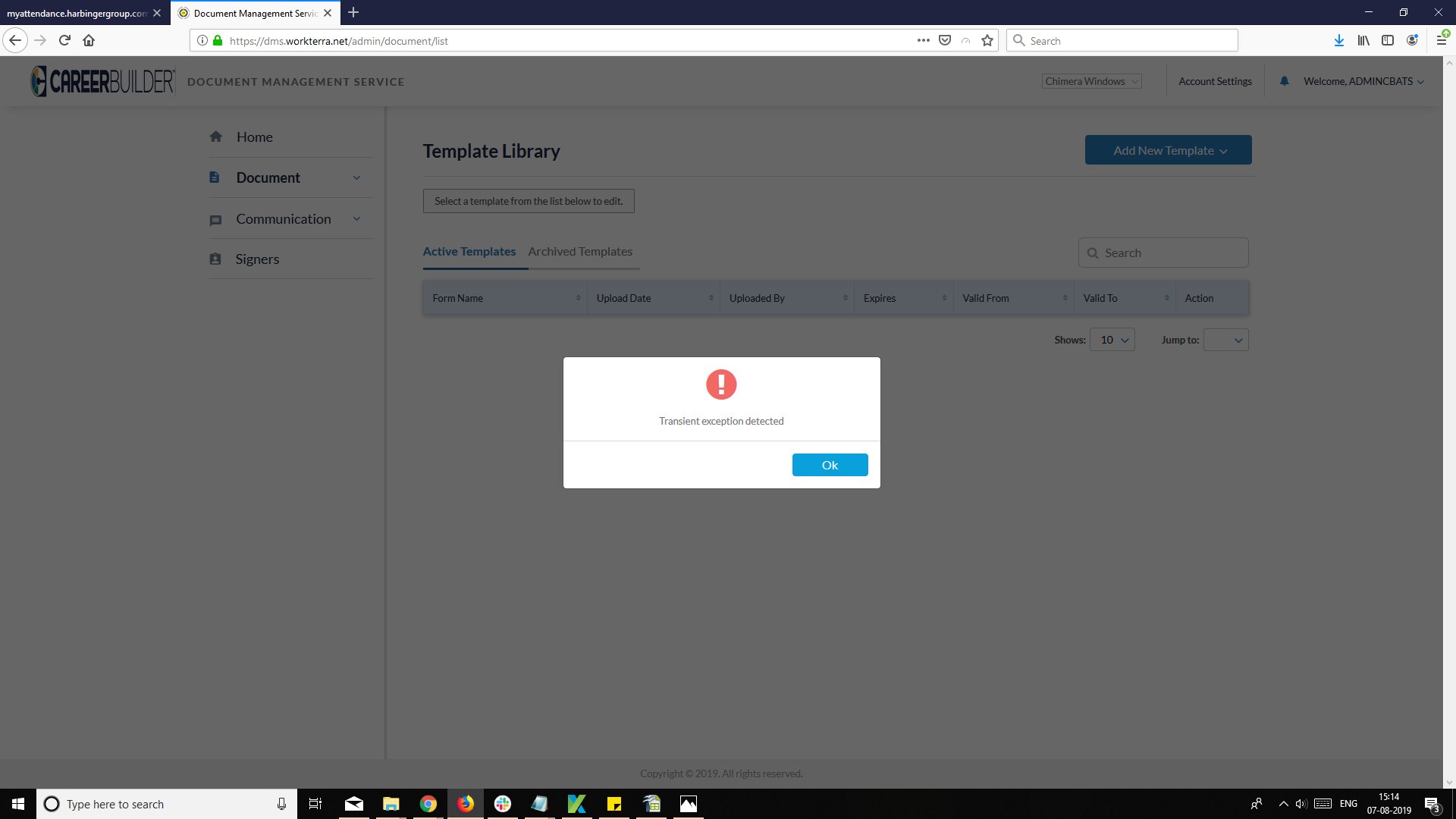 Dms 1736 Dms Template Library Throwing Error Workterra Jira